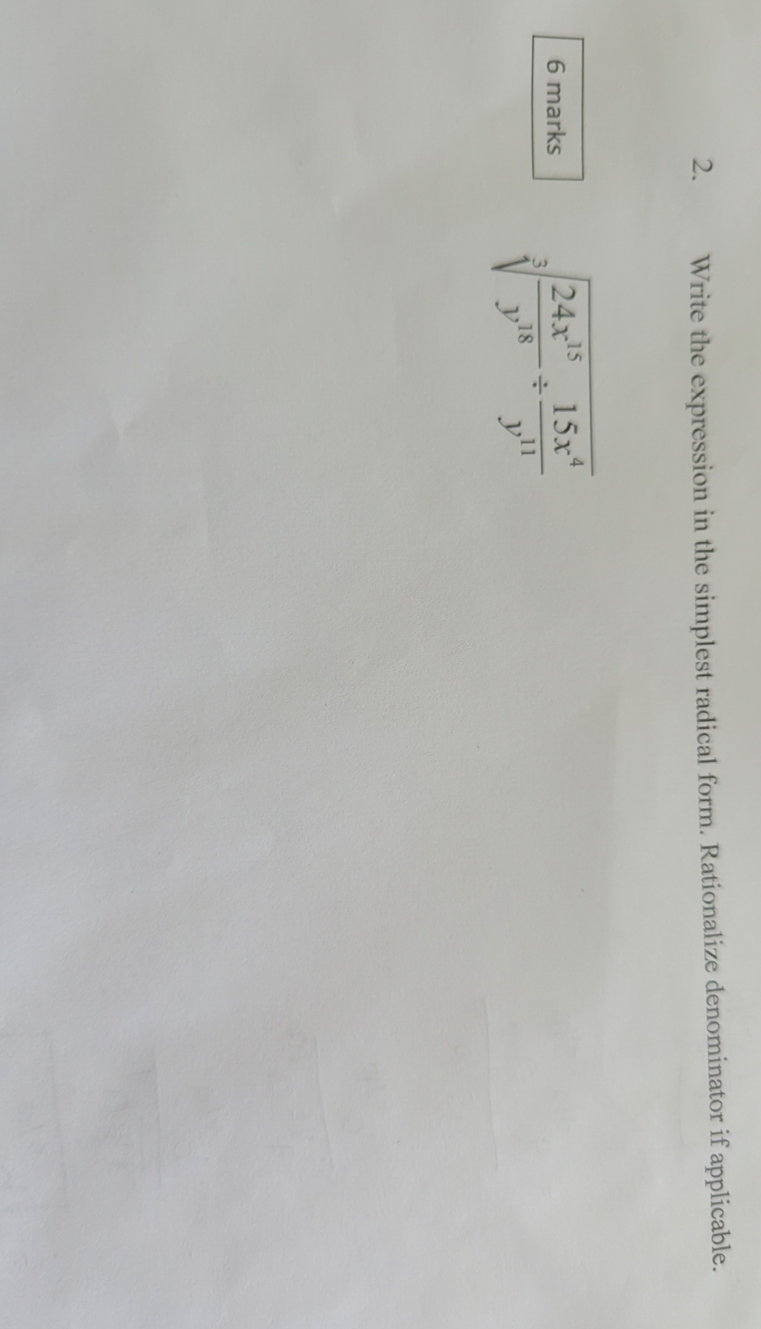 Solved Write the expression in the simplest radical form. | Chegg.com