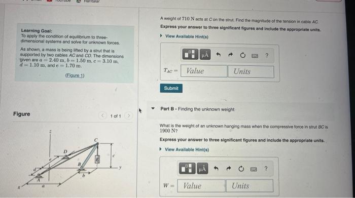 Solved part C : Wmax? cannot exceed 1100 N , the magnituade | Chegg.com