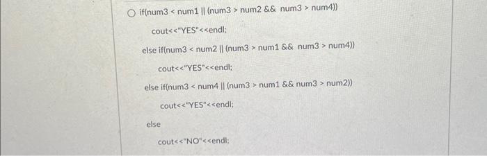 Solved Suppose there are four integer variables, num1, num2, | Chegg.com