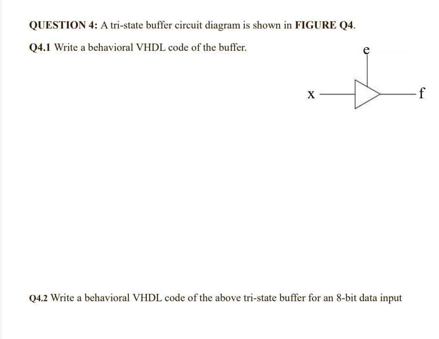 Solved QUESTION 4: A tri-state buffer circuit diagram is | Chegg.com