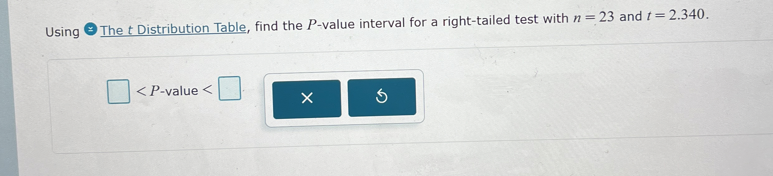 Solved Using * ﻿The t ﻿Distribution Table, find the P-value | Chegg.com