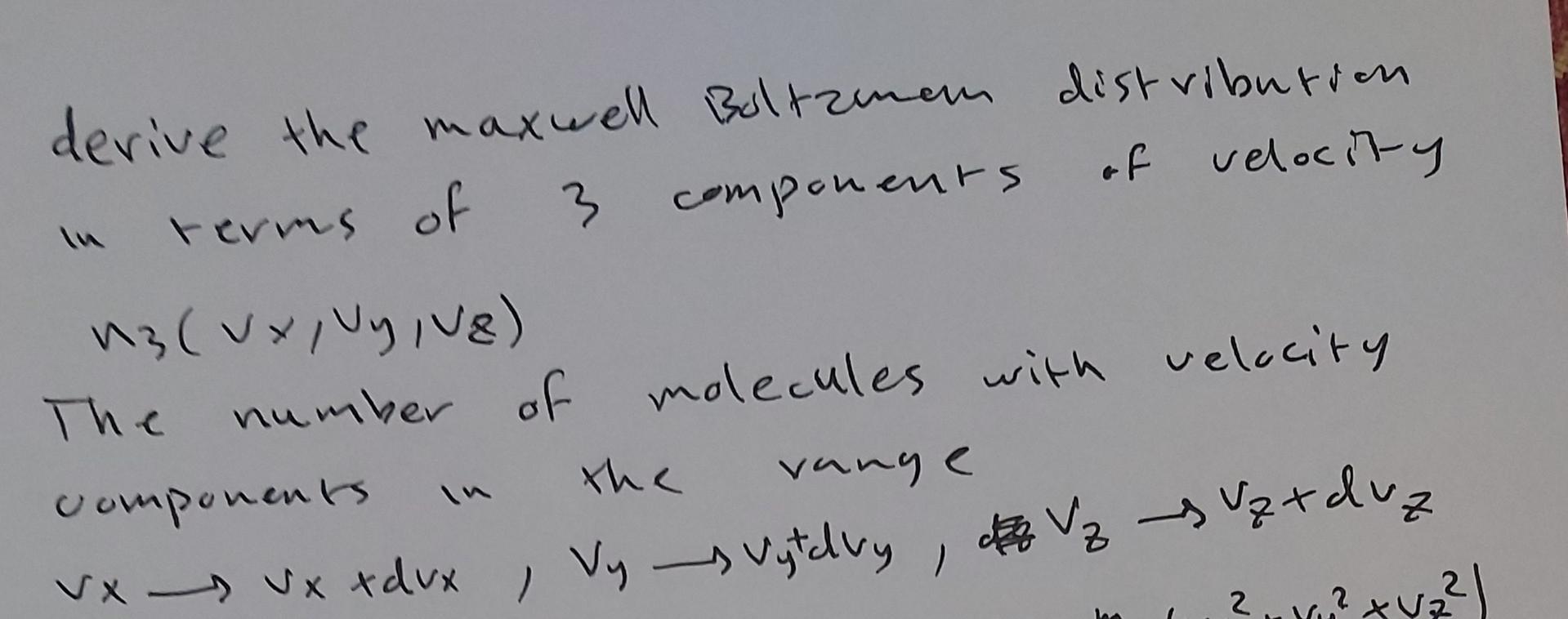 Solved derive the maxwell Boltzman distribution in revms of | Chegg.com