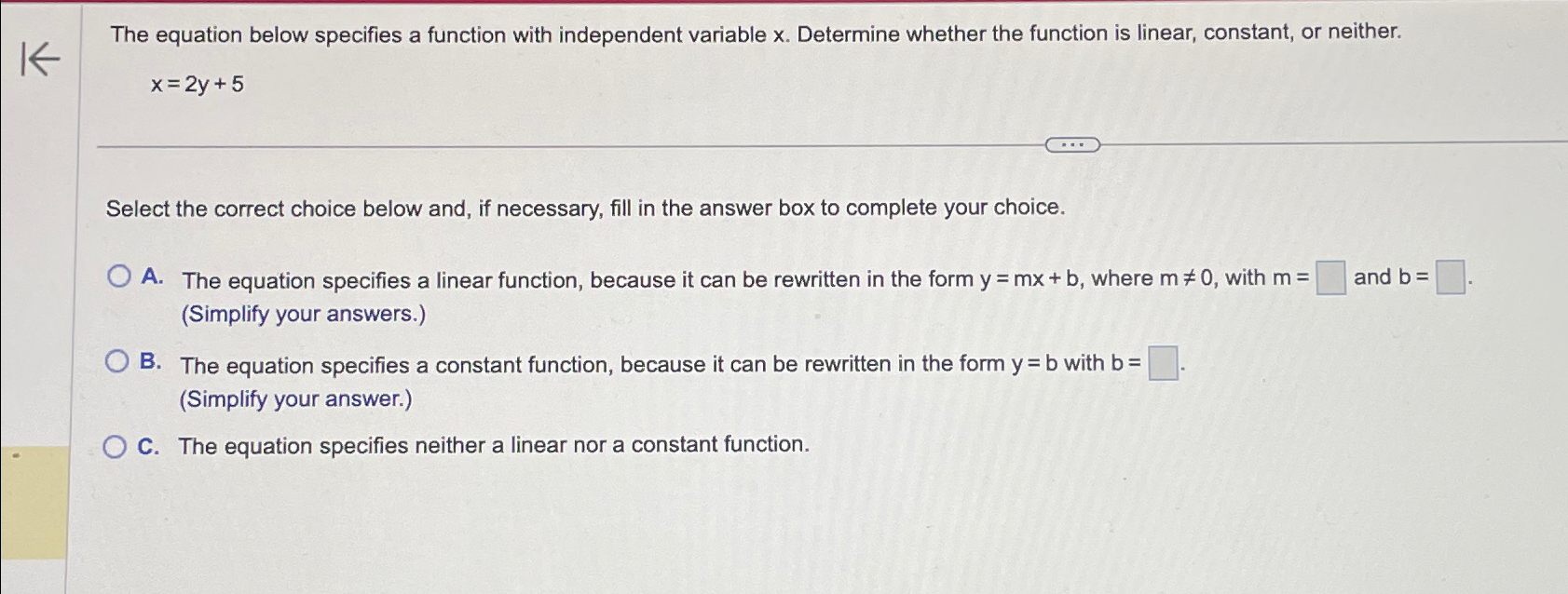 Solved The equation below specifies a function with | Chegg.com
