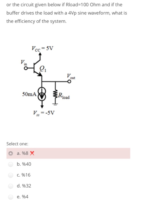 Solved or the circuit given below if Rload=100 Ohm and if | Chegg.com
