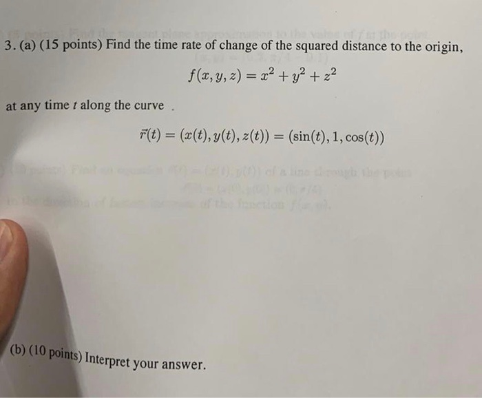 Solved 3. (a) (15 points) Find the time rate of change of | Chegg.com