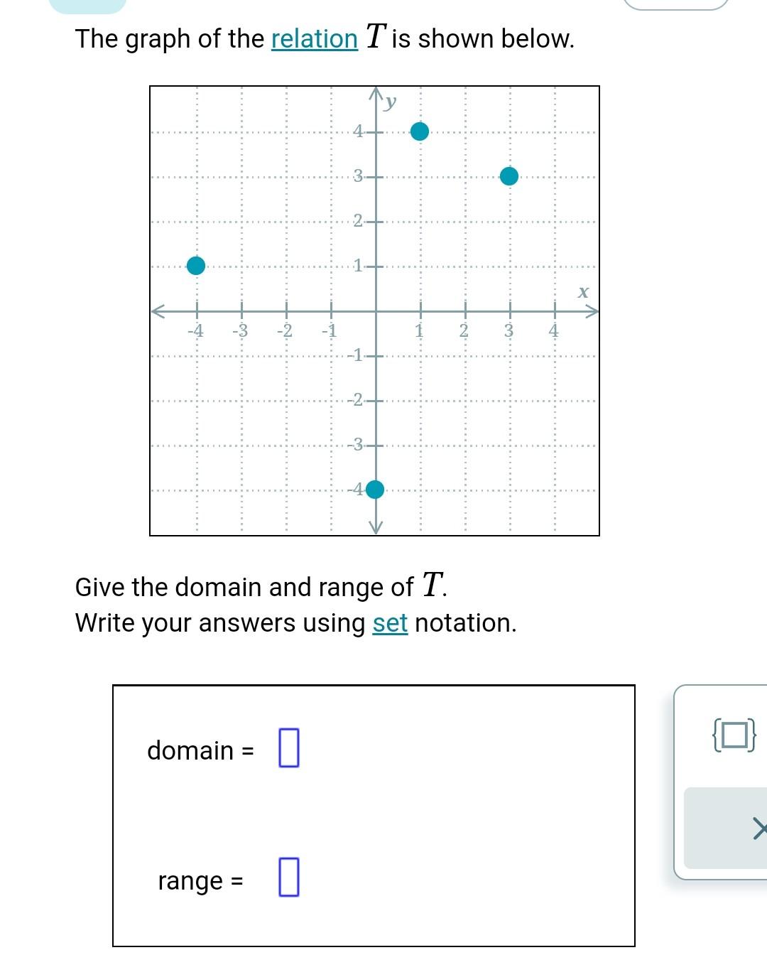 Solved The graph of the relation T is shown below. Give the | Chegg.com