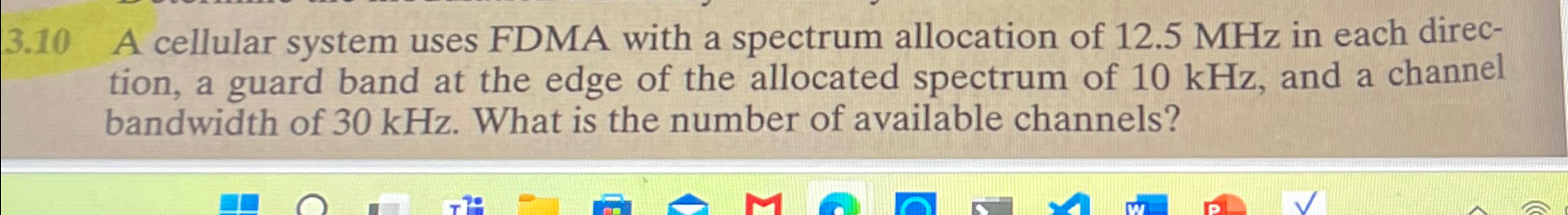 Solved 3.10 ﻿A cellular system uses FDMA with a spectrum | Chegg.com
