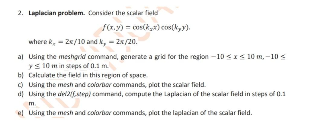 Solved 2. Laplacian problem. Consider the scalar field | Chegg.com