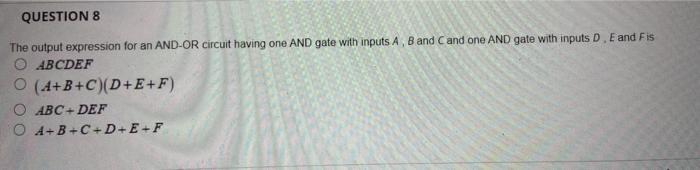Solved The output expression for AND-OR circuit having one | Chegg.com