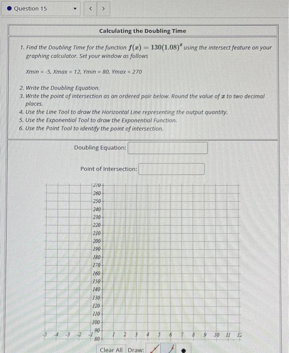 Solved 1. Find the Doubling Time for the function | Chegg.com