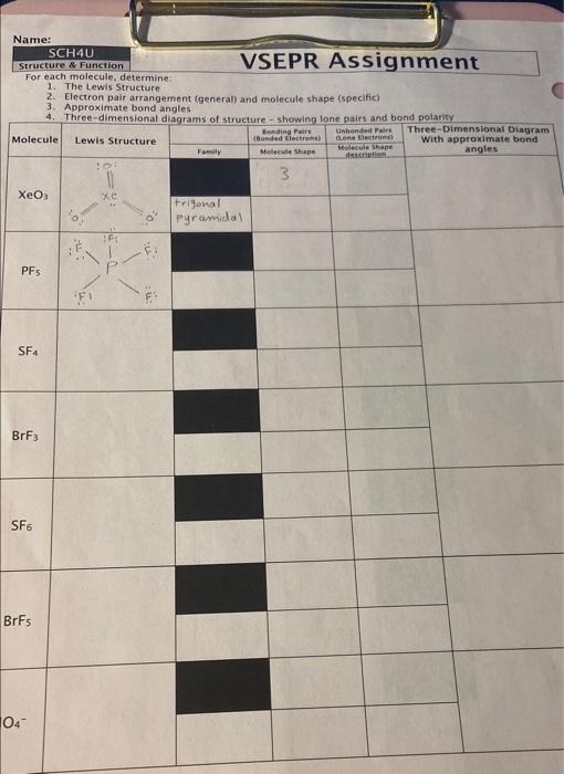 Solved Structure \&. Function For each molecule, determine: | Chegg.com