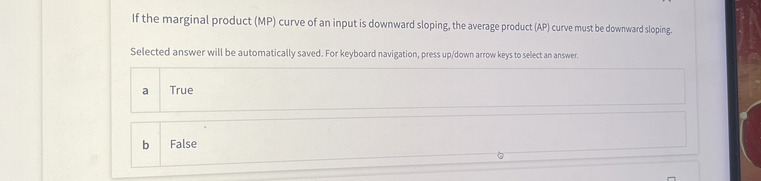 Solved If the marginal product (MP) ﻿curve of an input is | Chegg.com