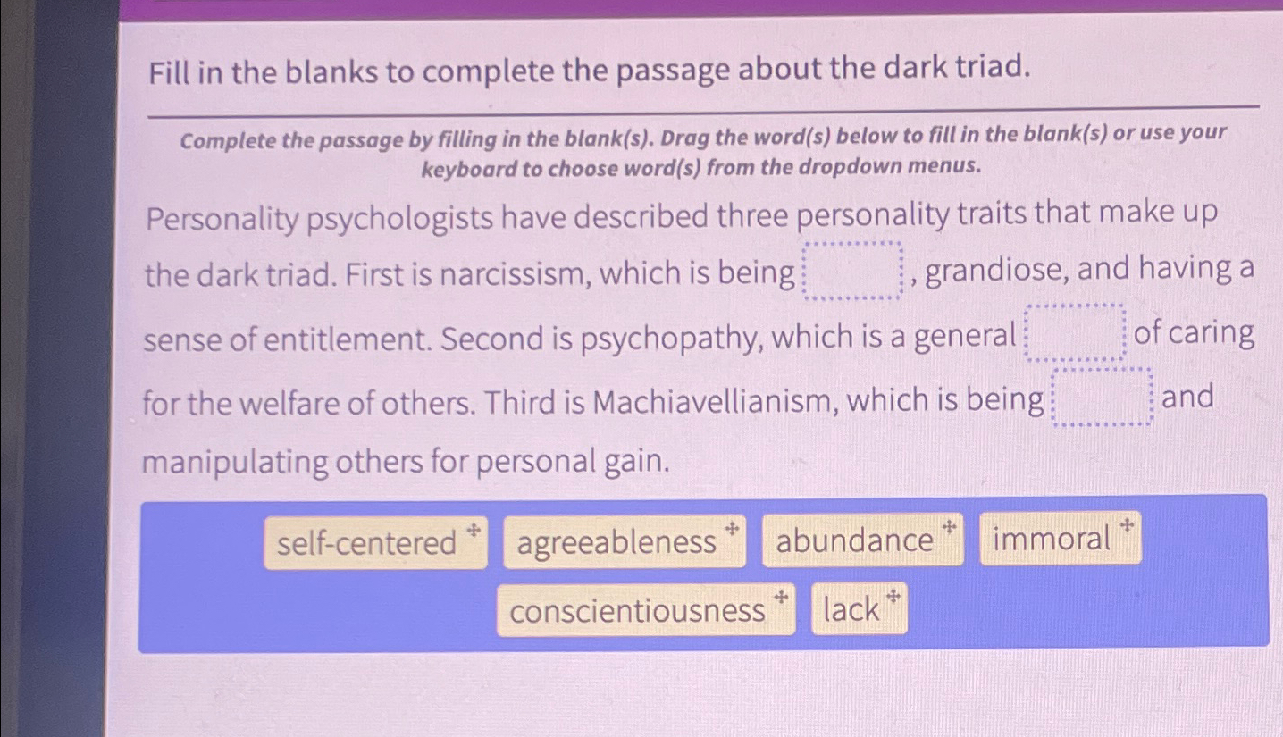 Solved Fill in the blanks to complete the passage about the | Chegg.com
