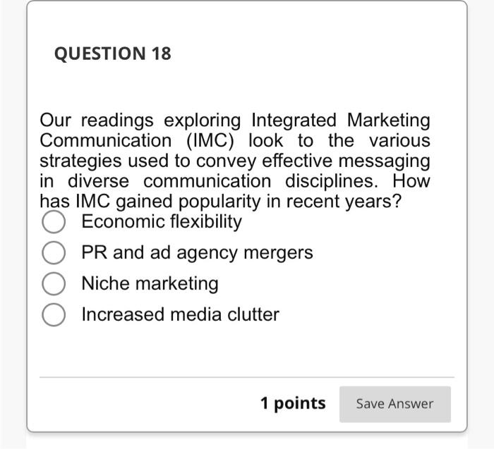Our readings exploring Integrated Marketing | Chegg.com
