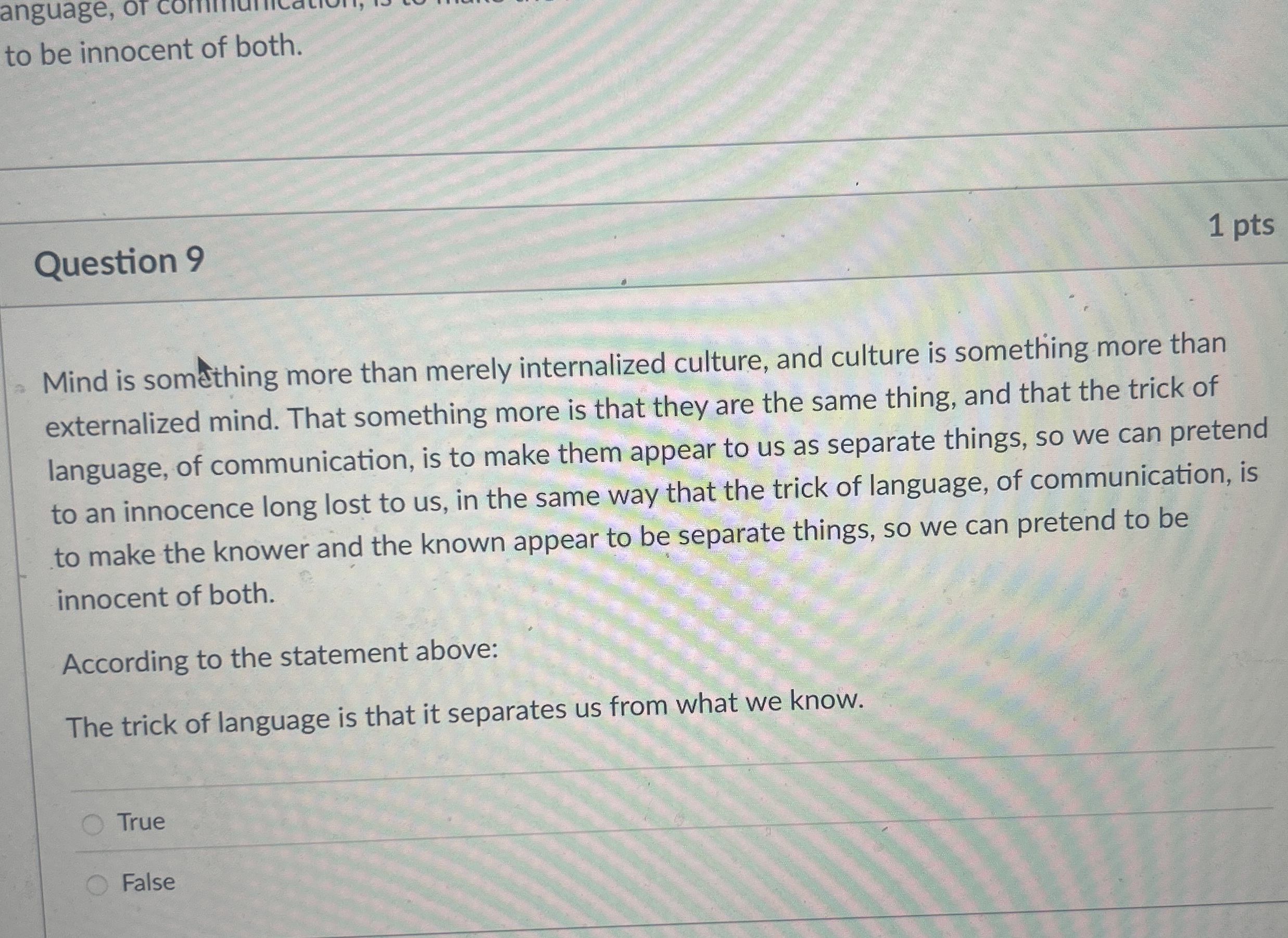 Solved Question 9Mind is something more than merely | Chegg.com