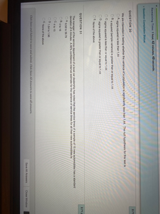 Solved Remaining Time: 1 hour, 42 minutes, 49 seconds. | Chegg.com