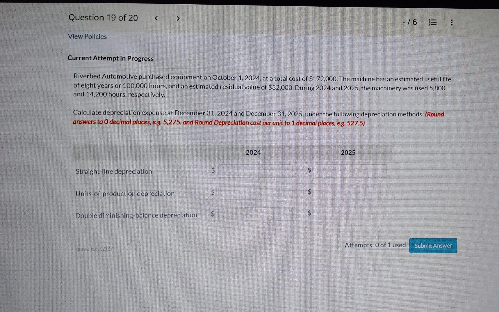 Solved Current Attempt in Progress Riverbed Automotive | Chegg.com