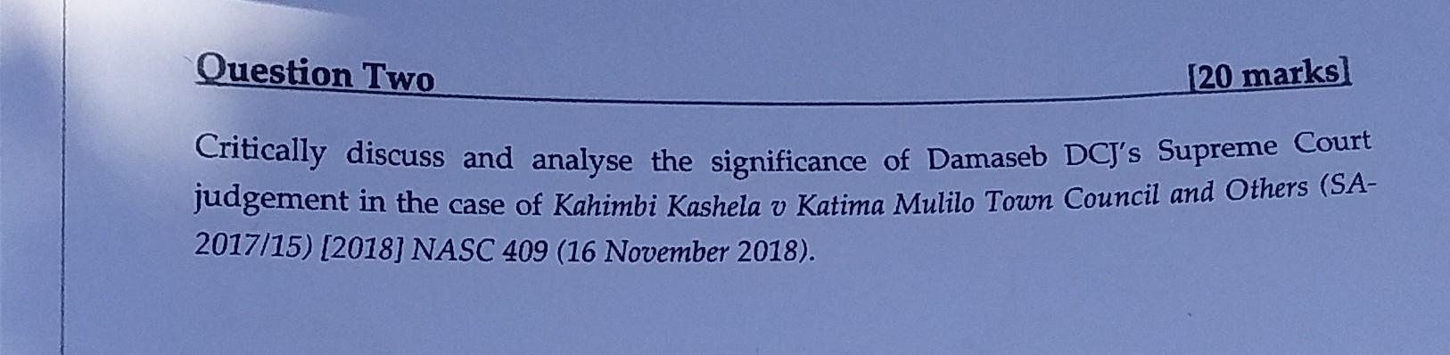 Question Two [20 marks] Critically discuss and | Chegg.com