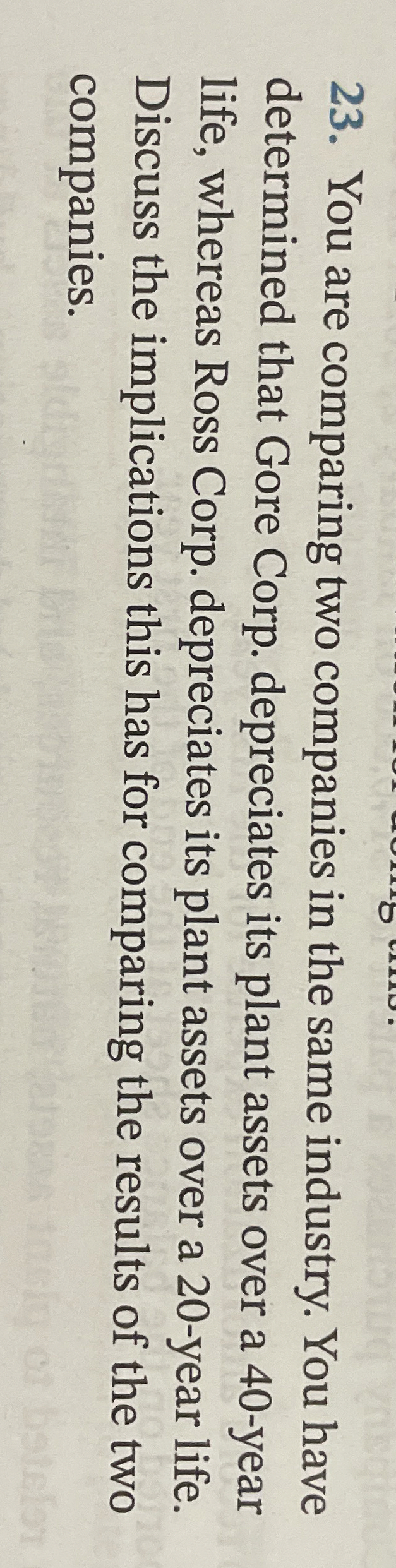 Solved You are comparing two companies in the same industry. | Chegg.com