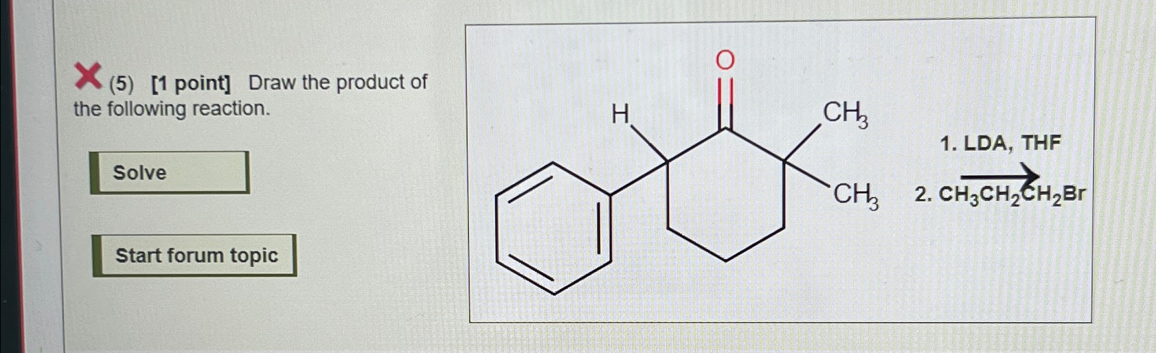 Solved (5) [1 ﻿point] ﻿Draw the product of the following | Chegg.com