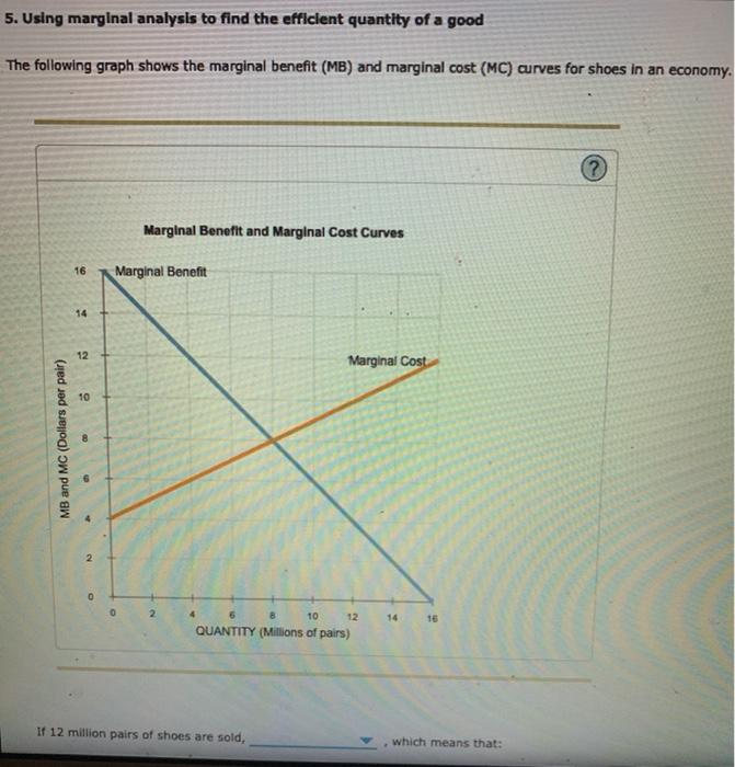 Solved 5. Using marginal analysis to find the efficient | Chegg.com