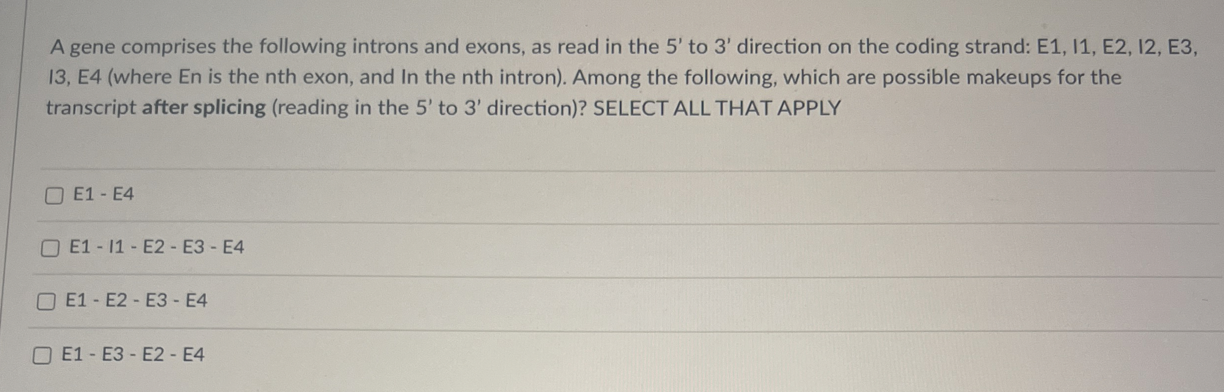 Solved A gene comprises the following introns and exons, as | Chegg.com