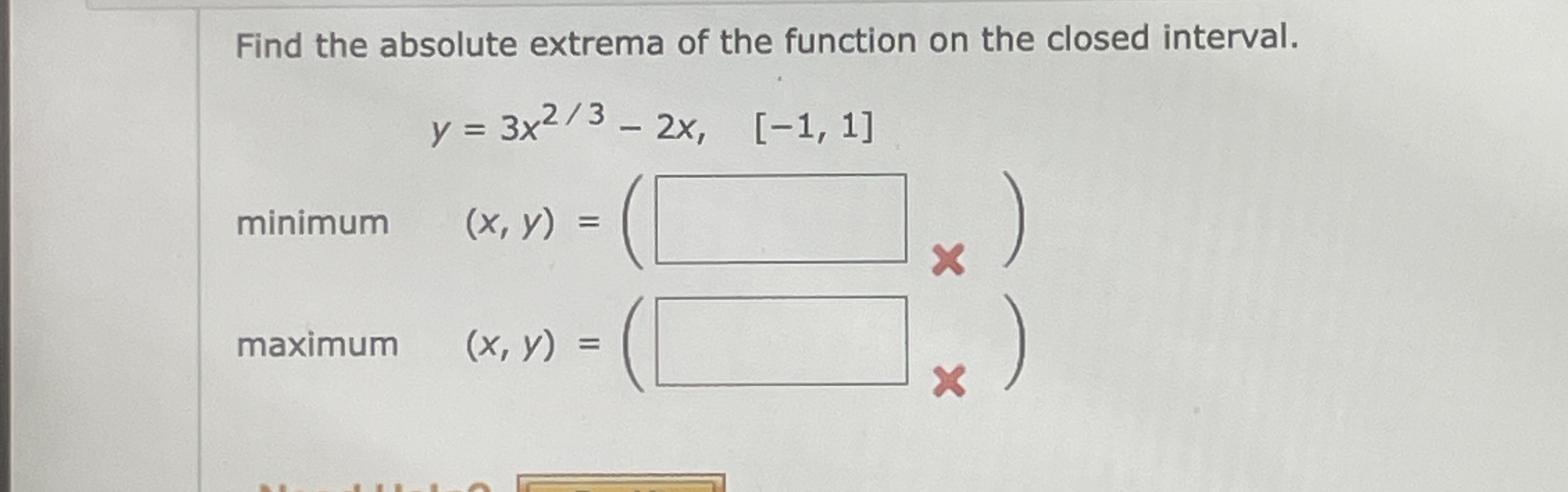 Solved Find the absolute extrema of the function on the | Chegg.com