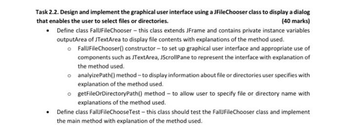 Solved Task 2.2. Design and implement the graphical user | Chegg.com
