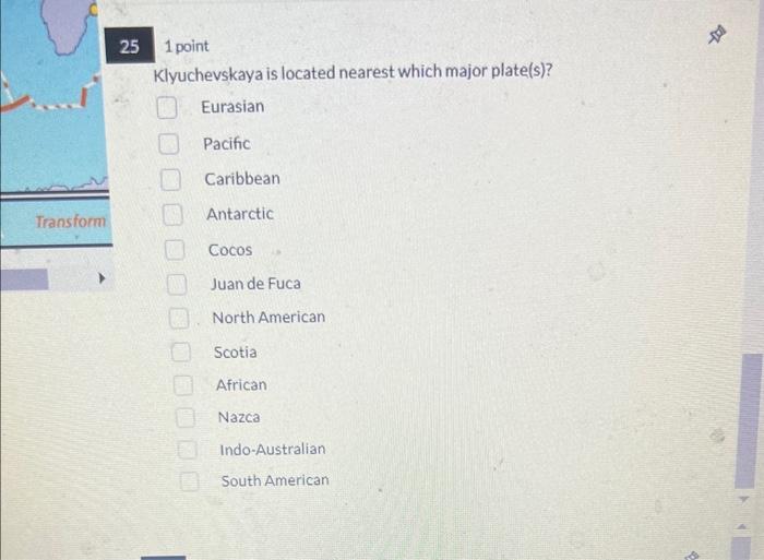 Solved Relating to Plate Tectonics Voleano Acedo is located | Chegg.com