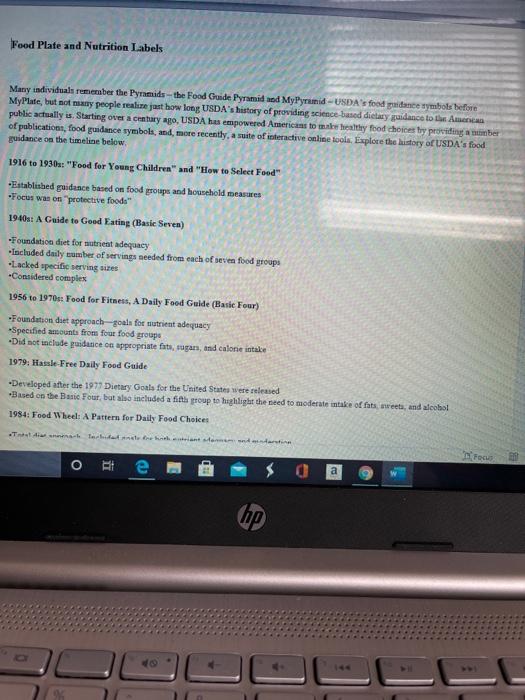 Solved Layout Complete the following table using the food | Chegg.com