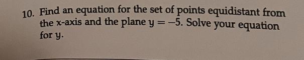 Solved Find an equation for the set of points equidistant | Chegg.com