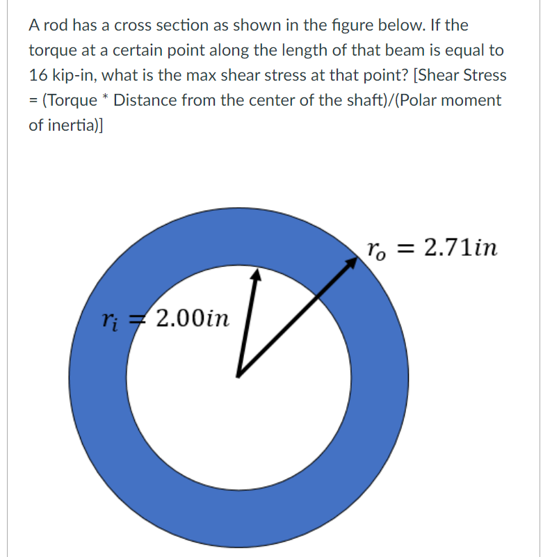 Solved A rod has a cross section as shown in the figure | Chegg.com