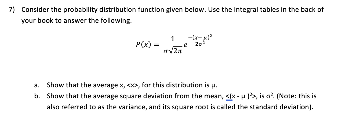 Solved Consider the probability distribution function given | Chegg.com