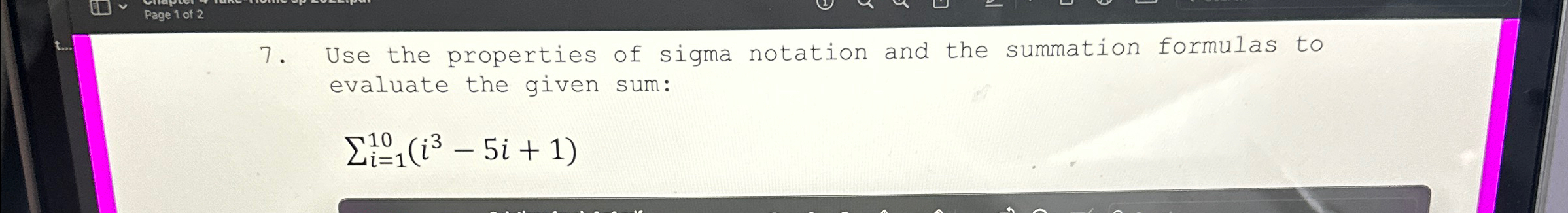 Solved Use the properties of sigma notation and the | Chegg.com