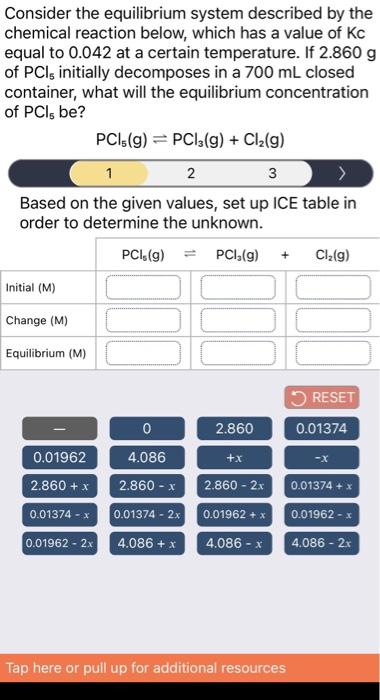 Solved Consider the equilibrium system described by the | Chegg.com