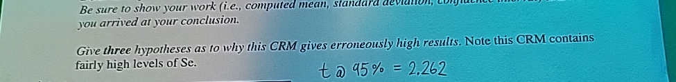 Solved XRF gave positive determinate error for CRM 8 ﻿that | Chegg.com
