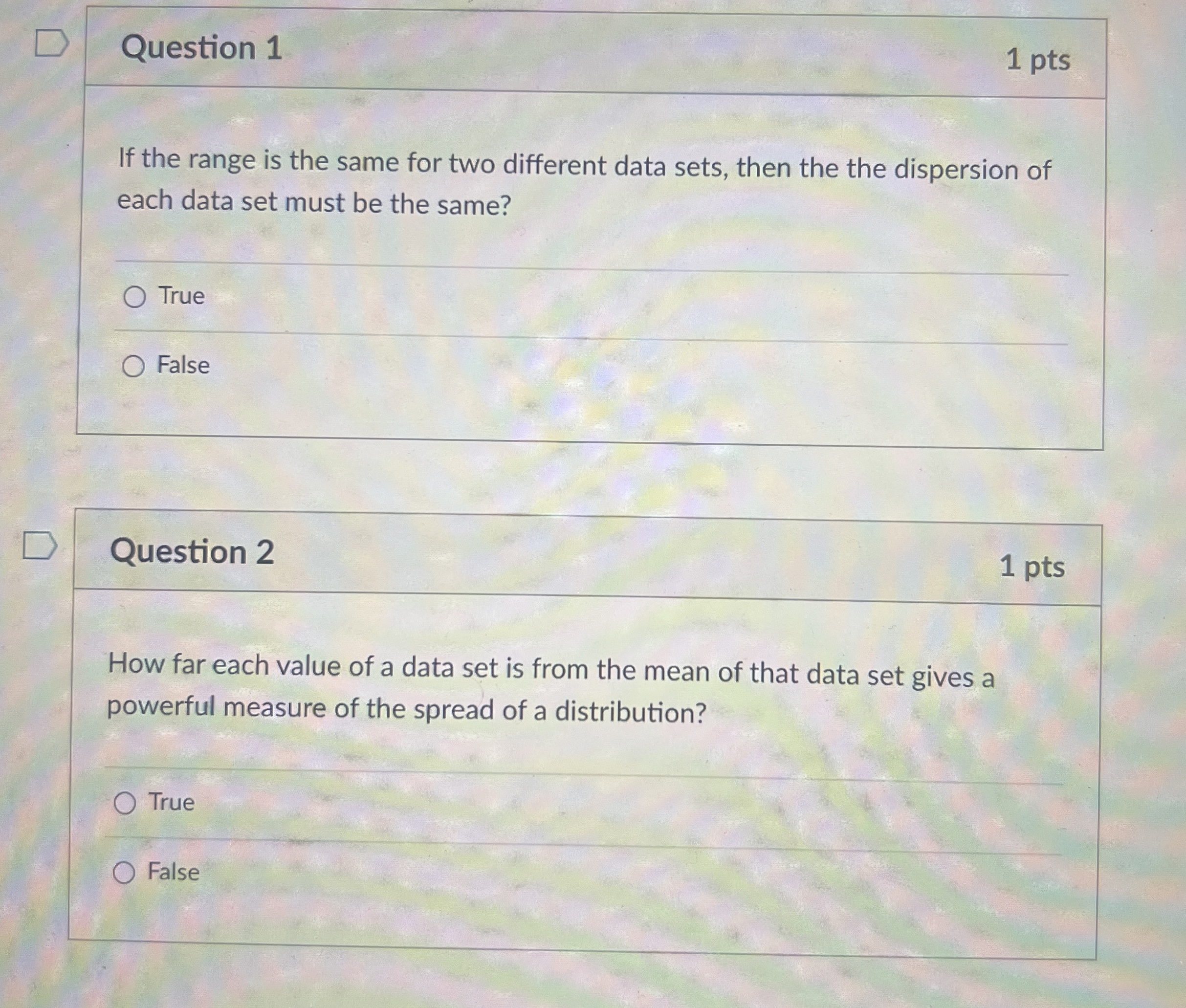 Solved Question 11 ﻿ptsIf the range is the same for two | Chegg.com