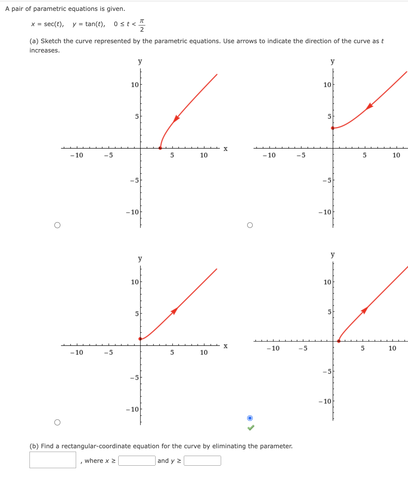 Solved A pair of parametric equations is | Chegg.com