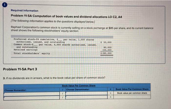 Solved Required information Problem 11-5A Computation of | Chegg.com