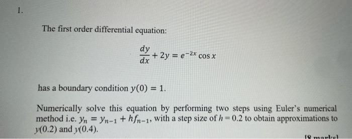Solved The first order differential equation: | Chegg.com