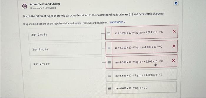 Solved match the different types of atomic particles | Chegg.com