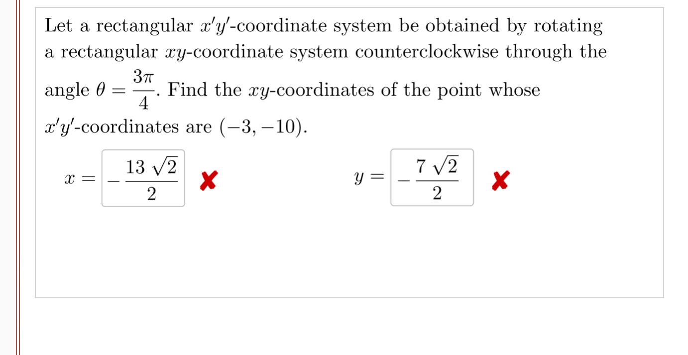 Solved Let a rectangular x'y'-coordinate system be obtained | Chegg.com