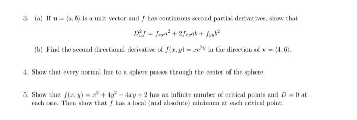 Solved 3. (a) If u= a,b is a unit vector and f has | Chegg.com