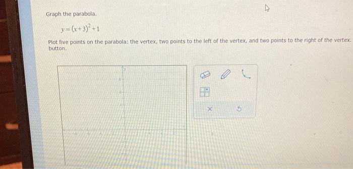 Solved Graph the parabola. y=(x−3)2+1 Plot five points on | Chegg.com