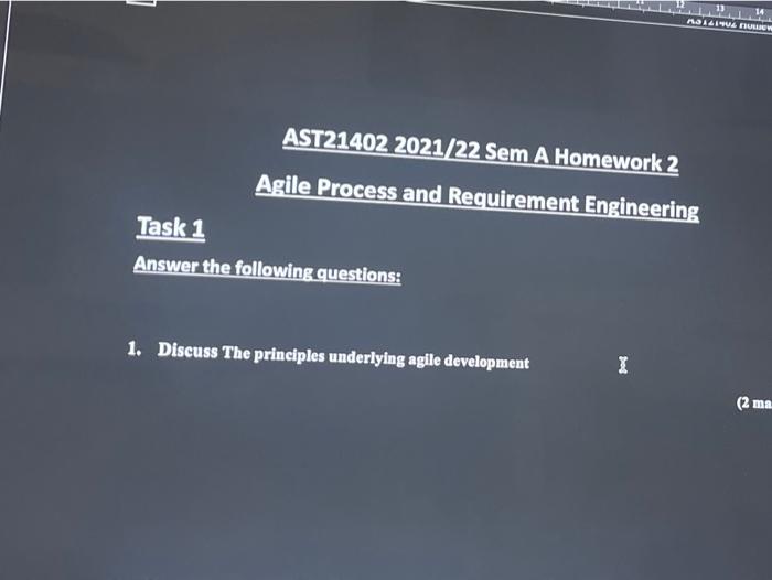Solved ALI DR AST21402 2021/22 Sem A Homework 2 Agile | Chegg.com