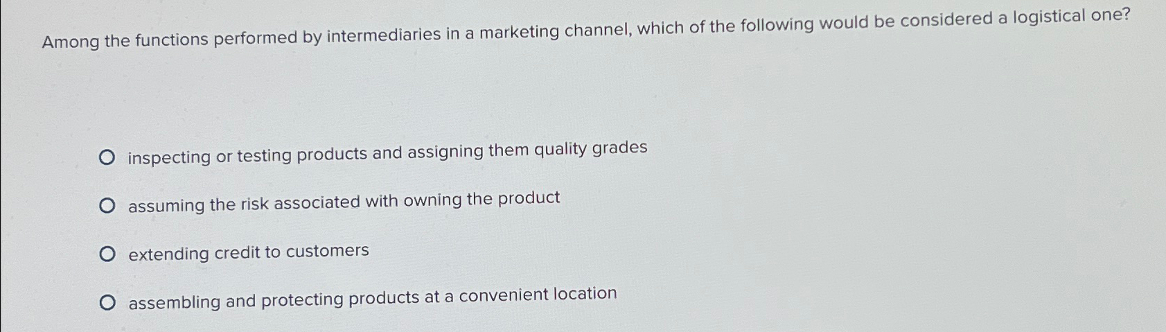 Solved Among the functions performed by intermediaries in a | Chegg.com