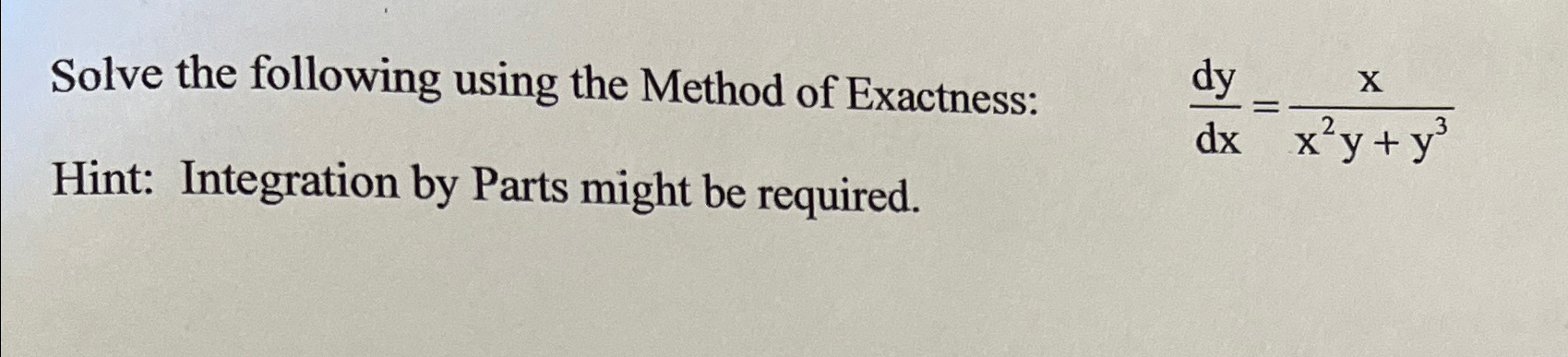 Solved Solve the following using the Method of | Chegg.com