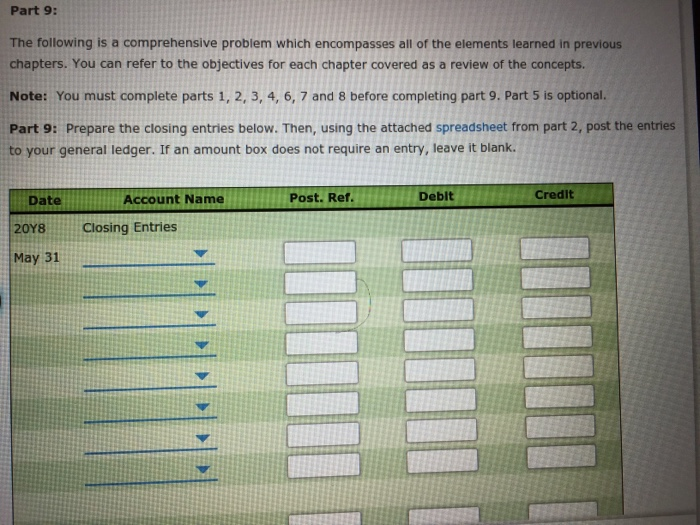 Part 1: The following is a comprehensive problem | Chegg.com