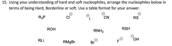 Solved Using your understanding of hard and soft | Chegg.com