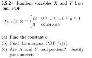 Solved 5.5.2 Random variables X and Y have joint PDF | Chegg.com